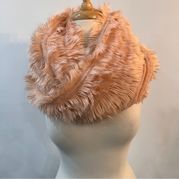 Source Unknown | Accessories | Blush Shaggy Mohair Faux Fur Infinity ...
